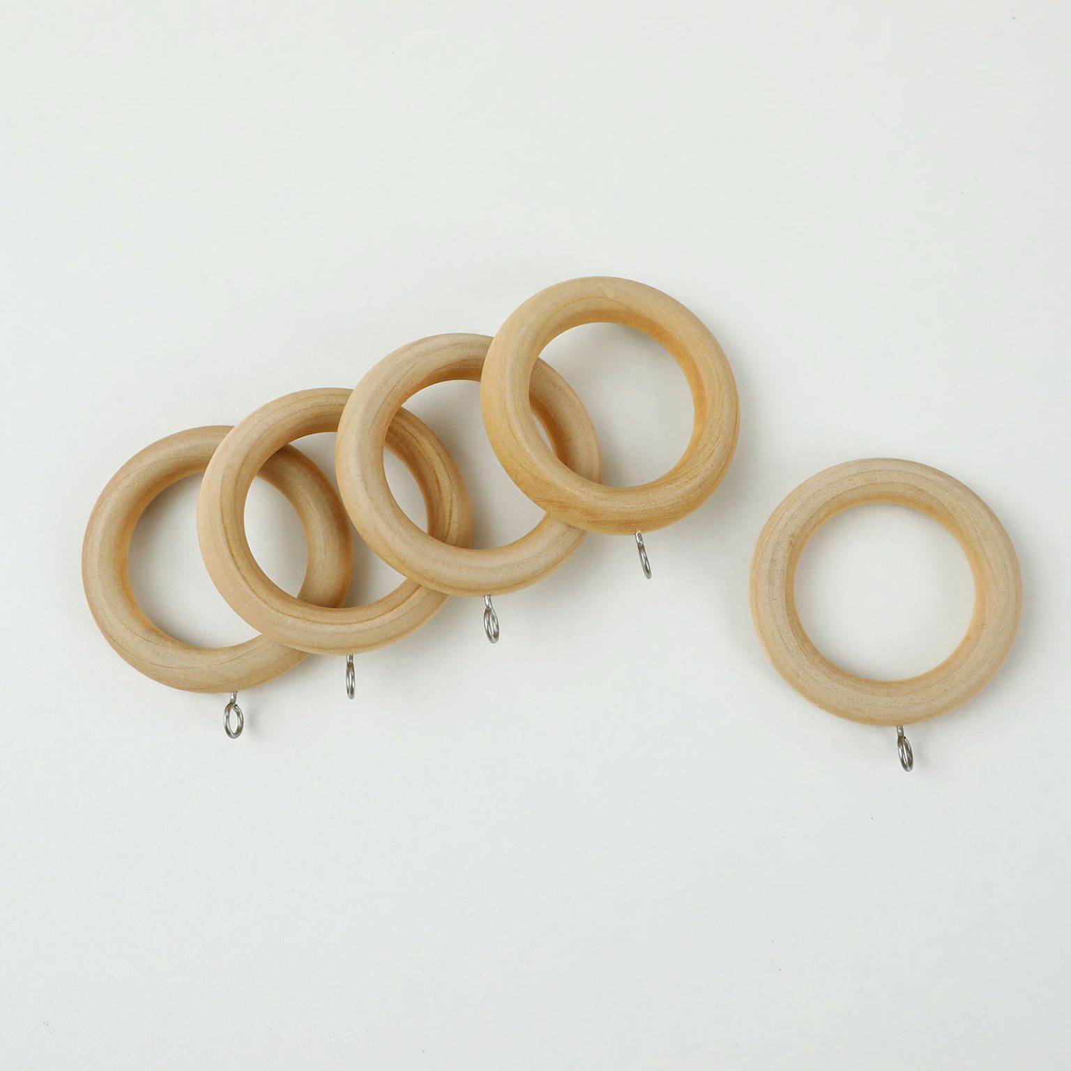 2600mm x 33mm Natural Wooden Curtain Rod Set - Smart Home Products