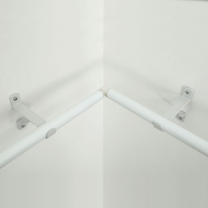 White Curtain Rod Elbow Joint - Smart Home Products